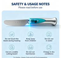 China Wholesale Intelligent Butter Heating Knife, Touch Sensing Waterproof Stainless Steel Electric Butter Cutter, CE FCC RoHS, Support OEM ODM Custom Logo for sale