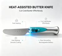 China Baking Must-have Electric Butter Heating Knife, Waterproof Touch Control Butter Softening Cutter, 1020mAh USB Rechargeable, Great Kitchen Gadget Gift for sale