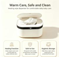 China Portable Smart Baby Wipes Warmer,Portable Touch Control Baby Wipes Warmer for Infant Care, Adjustable Temperature, PP & Silicone, CE FCC RoHS Certified for sale
