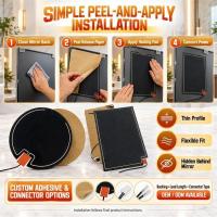 China Graphene Mirror Defogger Heating Pad, Custom Shape Size Voltage, Moisture-Resistant Flexible Film for Bathroom Mirrors for sale