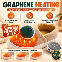 China Detachable Magnetic Heated Slippers, Graphene Heating Module with Digital Display, Custom Color Material Label and Packaging for sale