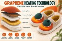 China Detachable Magnetic Heated Slippers, Graphene Heating Module with Digital Display, Custom Color Material Label and Packaging for sale