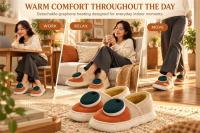 China Detachable Magnetic Heated Slippers, Graphene Heating Module with Digital Display, Custom Color Material Label and Packaging for sale