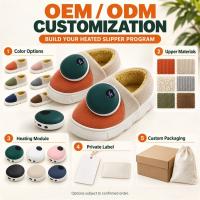 China Detachable Magnetic Heated Slippers, Graphene Heating Module with Digital Display, Custom Color Material Label and Packaging for sale
