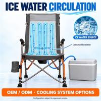 China Ice Water Cooling Outdoor Folding Chair, External Ice Water Box with Cooling Circulation Channel, Tall Backrest Folding Frame with Snowflake Control, Custom Color Private Label and Packaging for sale