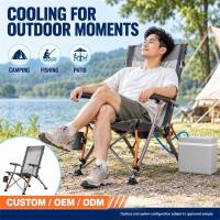 China Ice Water Cooling Outdoor Folding Chair, External Ice Water Box with Cooling Circulation Channel, Tall Backrest Folding Frame with Snowflake Control, Custom Color Private Label and Packaging for sale
