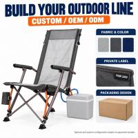 China Ice Water Cooling Outdoor Folding Chair, External Ice Water Box with Cooling Circulation Channel, Tall Backrest Folding Frame with Snowflake Control, Custom Color Private Label and Packaging for sale
