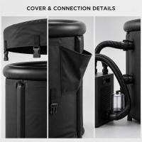 China Ice Bath Tub with External Chiller Black Round Cold Plunge Tub with Two Water Hoses Filter and Buckled Cover for Custom Projects for sale