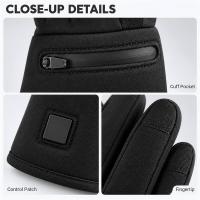 China Graphene Heated Gloves, Black Winter Gloves with Cuff Control Patch and Zippered Battery Pocket, Long Cuff, Custom Size Color Private Label and Packaging for OEM ODM Projects for sale