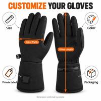 China Graphene Heated Gloves, Black Winter Gloves with Cuff Control Patch and Zippered Battery Pocket, Long Cuff, Custom Size Color Private Label and Packaging for OEM ODM Projects for sale