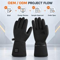 China Graphene Heated Gloves, Black Winter Gloves with Cuff Control Patch and Zippered Battery Pocket, Long Cuff, Custom Size Color Private Label and Packaging for OEM ODM Projects for sale