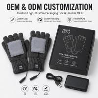 China USB Heated Knit Gloves, 5V Fingerless Winter Gloves with Detachable Velcro Heating Pad, 40-50C Constant Warmth, Overheat Protection, CE FCC RoHS, Custom Color Logo and Packaging for sale