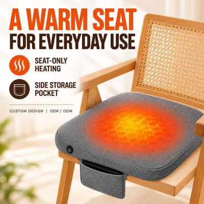 China Graphene Heated Seat Cushion, 5V USB Power Bank Heated Chair Pad with Honeycomb Graphene Film 3 Levels and Overheat Protection, Anti-Slip Base Custom Logo OEM ODM for sale