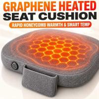 China Graphene Heated Seat Cushion, 5V USB Power Bank Heated Chair Pad with Honeycomb Graphene Film 3 Levels and Overheat Protection, Anti-Slip Base Custom Logo OEM ODM for sale