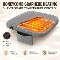 China Graphene Heated Seat Cushion, 5V USB Power Bank Heated Chair Pad with Honeycomb Graphene Film 3 Levels and Overheat Protection, Anti-Slip Base Custom Logo OEM ODM for sale