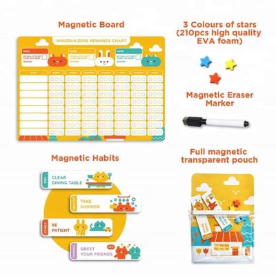 China Customizable Magnetic Reward Chart for Kids Dry Erase Board with Pens and 200 Stars Personalized Size and Design for sale