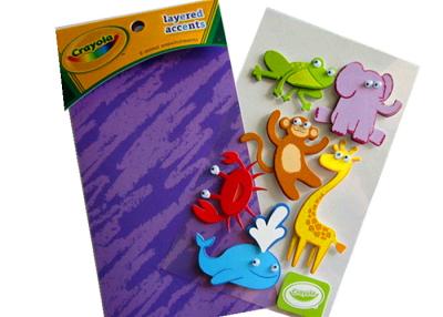 China Custom Paper Stickers Featuring Hand Made Dimensional Layered Raised 3D Embellishments Made from Cardstock and Foam Circles for sale