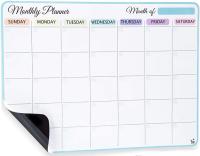 China Paper Fridge Magnet Magnetic Monthly Planner 12 by 16 Inch Custom Dry Erase Calendar with Four Bright Magnetic Cap Markers for Easy for sale