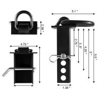 China Removable D-Ring Tie-Downs for Stake Pockets - 18,000 lb Break Strength, 5,400 lb Working Load, Black Powder-Coated Steel for sale