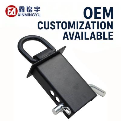China Removable D-Ring Tie-Downs for Stake Pockets - 18,000 lb Break Strength, 5,400 lb Working Load, Black Powder-Coated Steel for sale