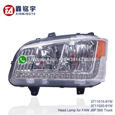 China FAW J6P 500 Truck Headlight Assembly 24V 36W Replacement Head Lamp 3711015-91W 3711020-91W for sale