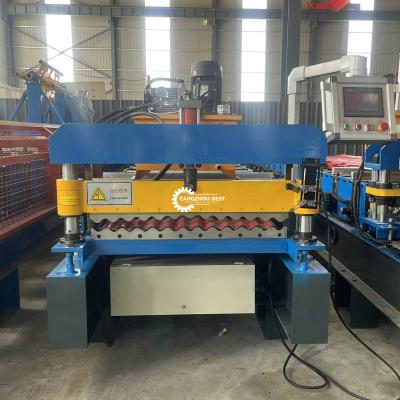 China 0.25mm Single Layer Roofing Sheet Roll Forming Machine Steel Profile Corrugated for sale