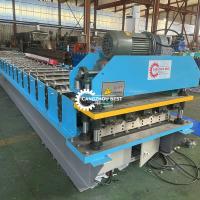 China Motor Driven Tile Roll Forming Machine High Speed 20m/Min Color Steel Spandrel for sale