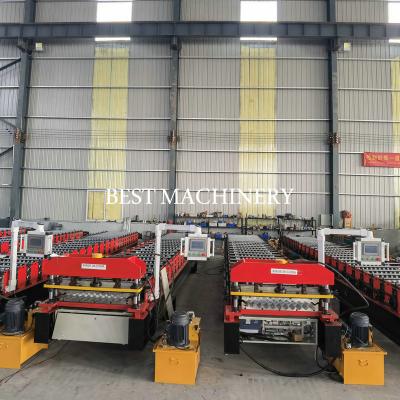 China G550mpa GI Wave Corrugated Panel Roll Forming Machine Color Steel Profile for sale