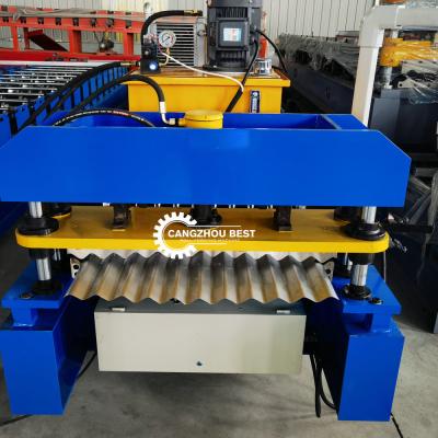 China Hydraulic Cutting G550 Corrugated Roll Forming Machine For Color Metal Roof Panel Sheet for sale