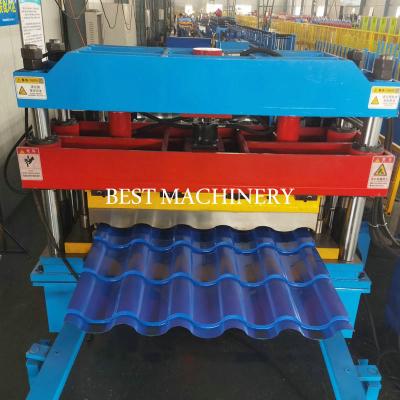 China Galvanized Steel Euro Roof Tile Roll Former Plc Control Box for sale