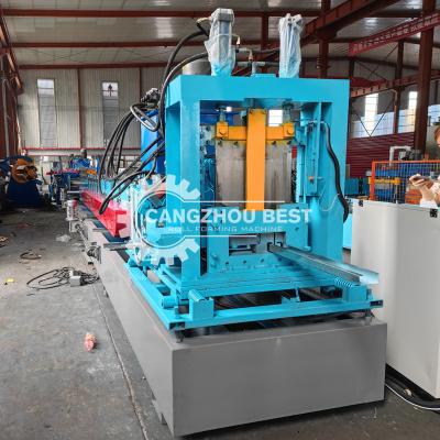 China Fully Automatic Gear Box Driven C Purlin Machine For Cold GI Steel Strip Profile for sale