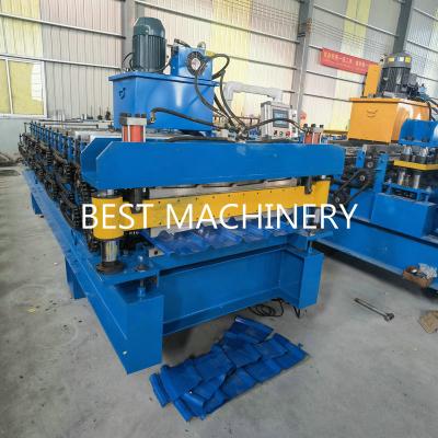 China Pv5 Roofing Sheet Roll Forming Machine Wall Panel Double Layer Steel Profile 11 Groups for sale