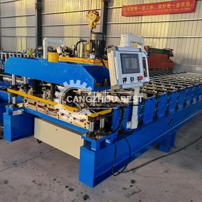 China Ppgi Tr6 Pv6 Roofing Sheet Roll Forming Machine Color Steel Panel Making for sale