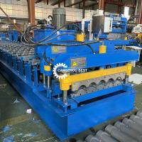 China Boliva Popular Design Spanish Roof Tile Roll Forming Machine Steel Glazed for sale