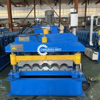 China Boliva Popular Design Spanish Roof Tile Roll Forming Machine Steel Glazed for sale