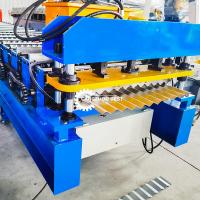 China G550 Material High Grade Corrugated Roof Sheet Roll Forming Machine PLC control for sale