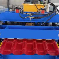 China 0.3-0.8mm Steel Metal Glazed Roof Tile Roll Forming Machine 3kw for sale