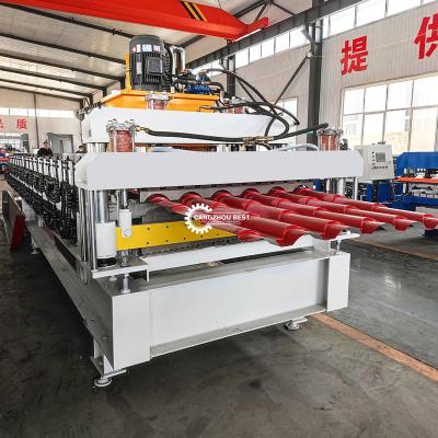 China Double Layer Roof Sheet Roof Tile Corrugated Panel Roll Forming Machine Steel Profile for sale