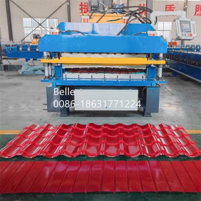 China Embossed Metal Tile Forming Machine 8 - 12m/min Speed for sale