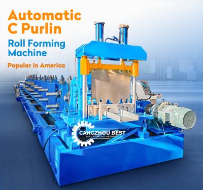 China Strong C U Purlin Roll Forming Machine C Steel Frame 4mm for sale
