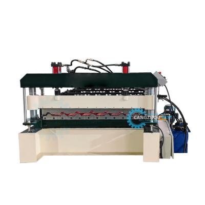 China Hydraulic Cutting Cold Roll Forming Machine In Steel Profile Tp25 Ibr Roofing Sheet for sale