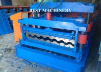 China Hydraulic Trapezoid Step Tile Roll Forming Machine Bamboo Style Hydraulic Cutting Type for sale