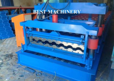 China Hydraulic Trapezoid Step Tile Roll Forming Machine Bamboo Style Hydraulic Cutting Type for sale