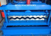 China Glazed Corrugated Metal Roof Tile Roll Forming Machine PLC Control System for sale