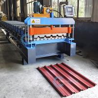 China Automatically Cutting Steel Roofing Roofing Sheet Rib Panel Roll Forming Machine for sale