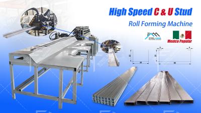 China PLC Automatic Metal Stud and Track Roll Forming Machine for C U L T Ceiling Grid Production for sale