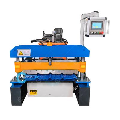 China 1000mm Touchscreen Metal Roofing Sheet Making Roll Forming Machine Plc Control for sale