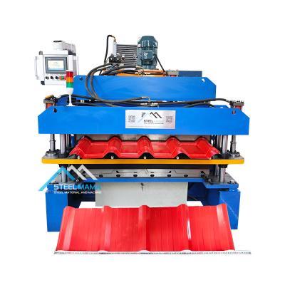 China PLC Controlled Double Profile Roofing Sheet Roll Forming Machine for Production for sale