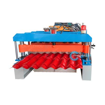 China Pressing Glazed Roofing Tile Roll Forming Machine /Line High Performance for sale