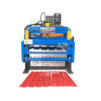 China Hydraulic Power 5.5kw Color Roofing Double Layer IBR Corrugated Tile Roll Forming Machine for sale